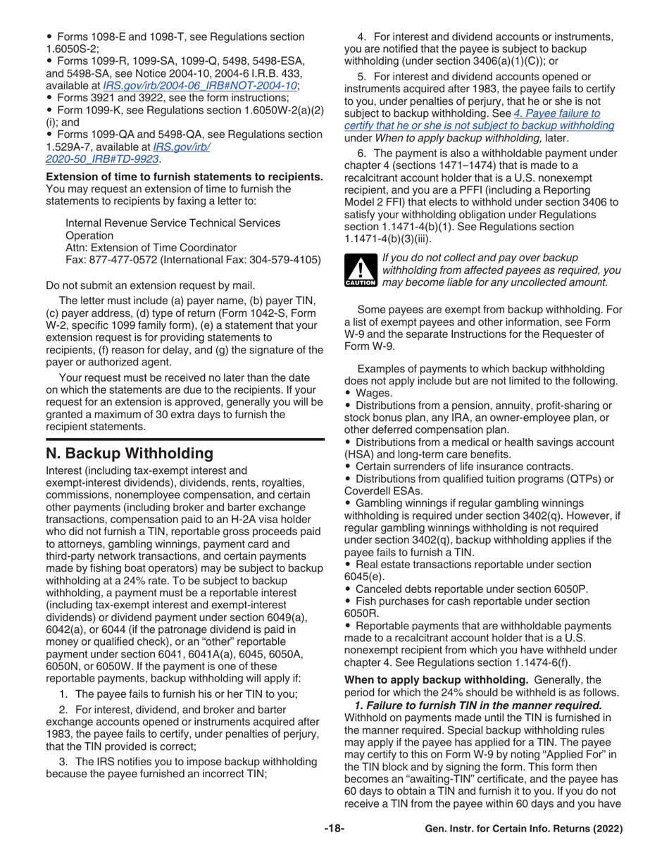 Download Instructions for IRS Form 1096, 1097, 1098, 1099, 3921, 3922, 5498, W-2G PDF, 2022 ...