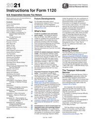 Download Instructions for IRS Form 1120 U.S. Corporation Income Tax ...
