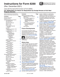Download Instructions for IRS Form 8288 U.S. Withholding Tax Return for ...
