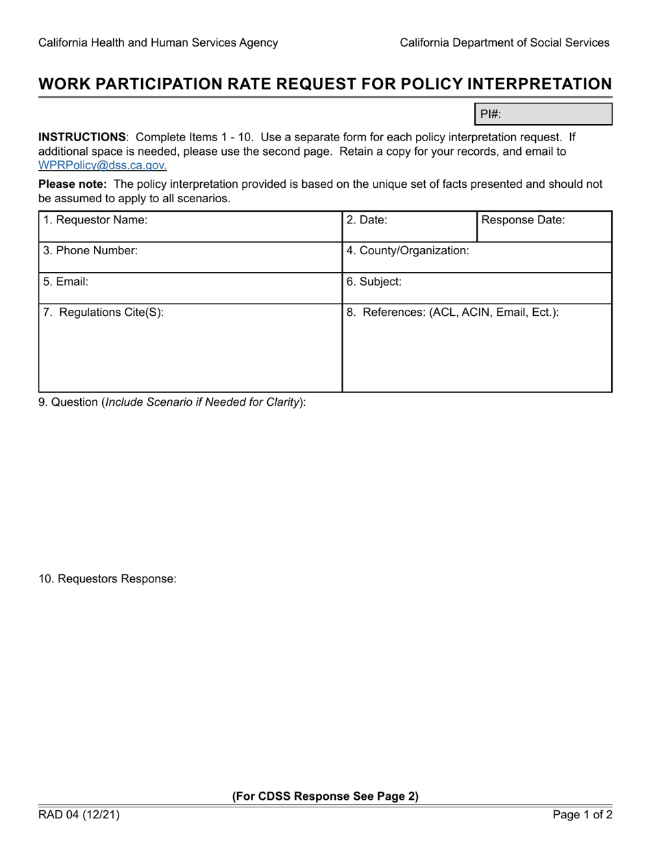 Form RAD04 - Fill Out, Sign Online and Download Fillable PDF ...