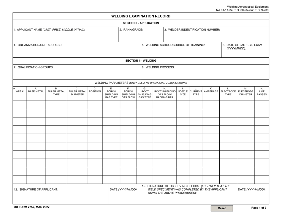 DD Form 2757 Download Fillable PDF or Fill Online Victim Reporting ...