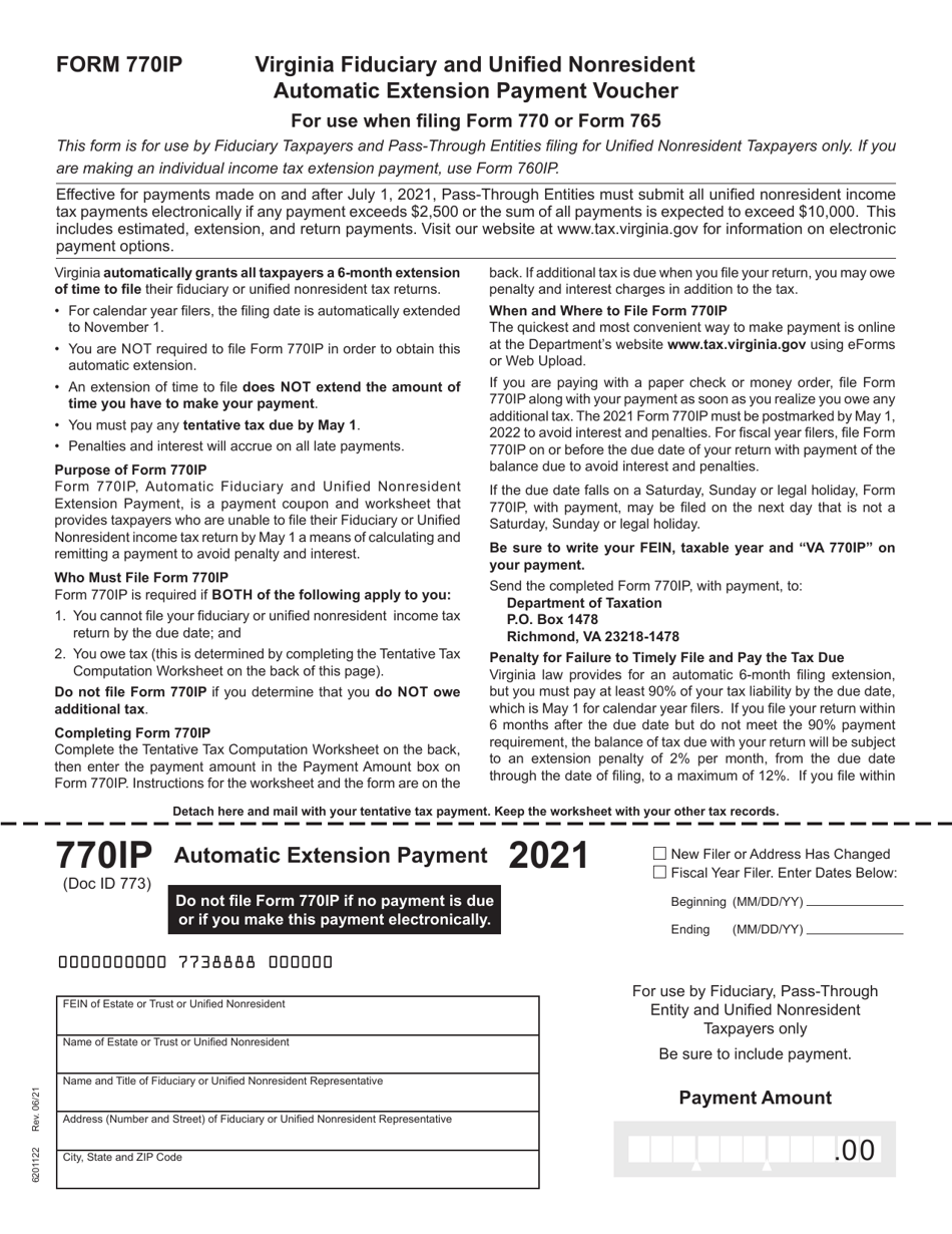 Form 770IP - 2021 - Fill Out, Sign Online and Download Fillable PDF ...