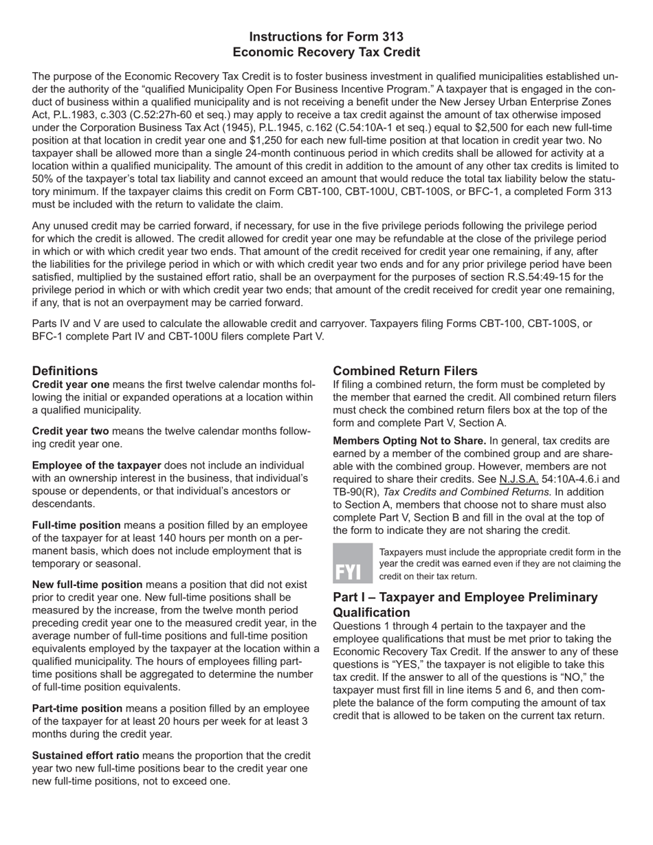 Form 313 2021 Fill Out Sign Online And Download Printable Pdf New Jersey Templateroller 