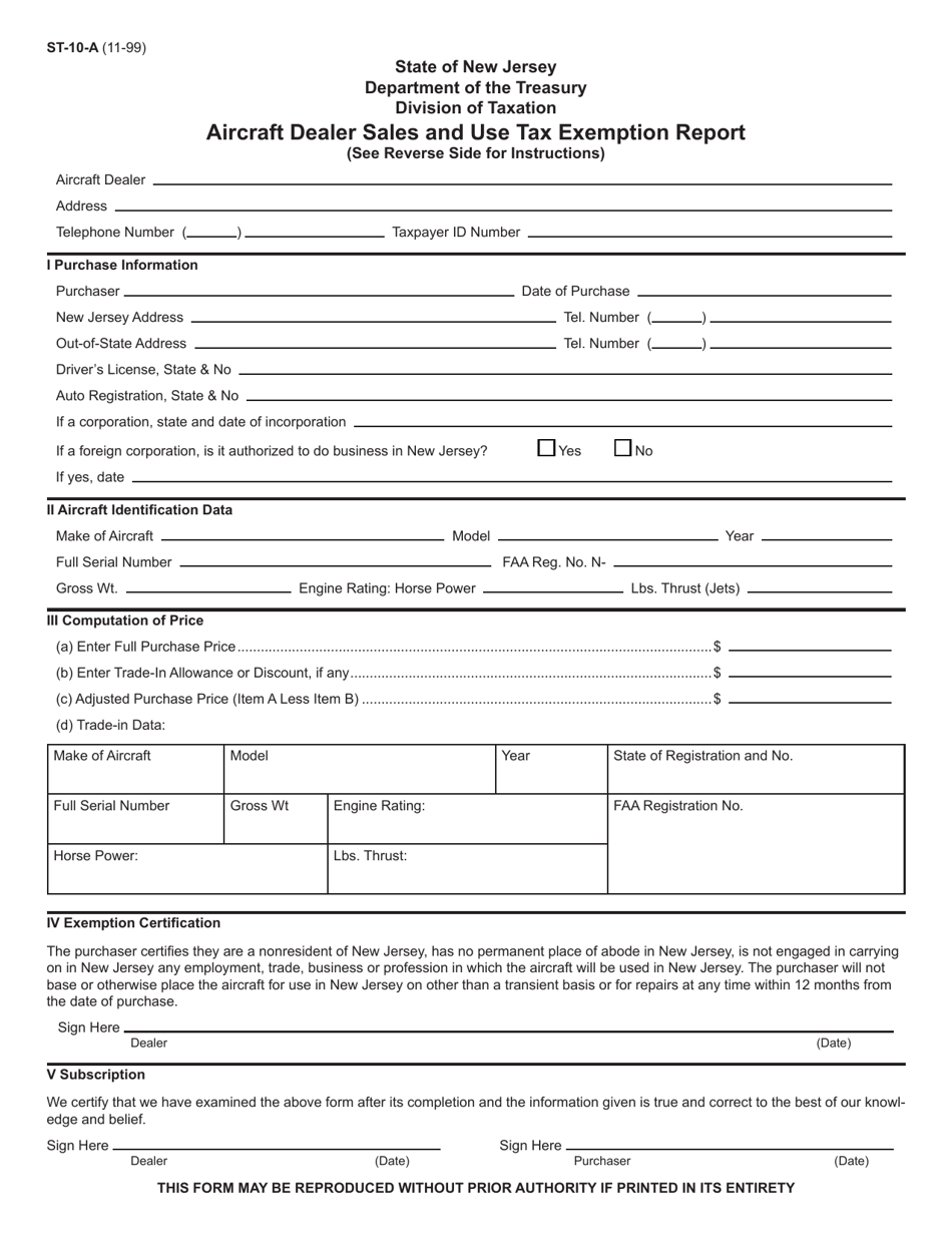 Form ST-10-A - Fill Out, Sign Online and Download Fillable PDF, New ...