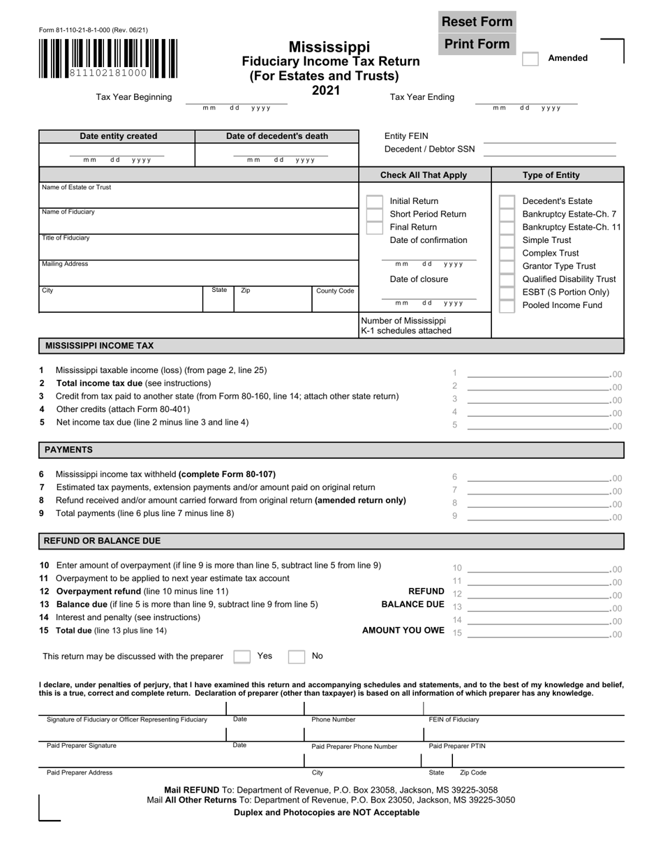 Form 81-110 - 2021 - Fill Out, Sign Online and Download Fillable PDF ...