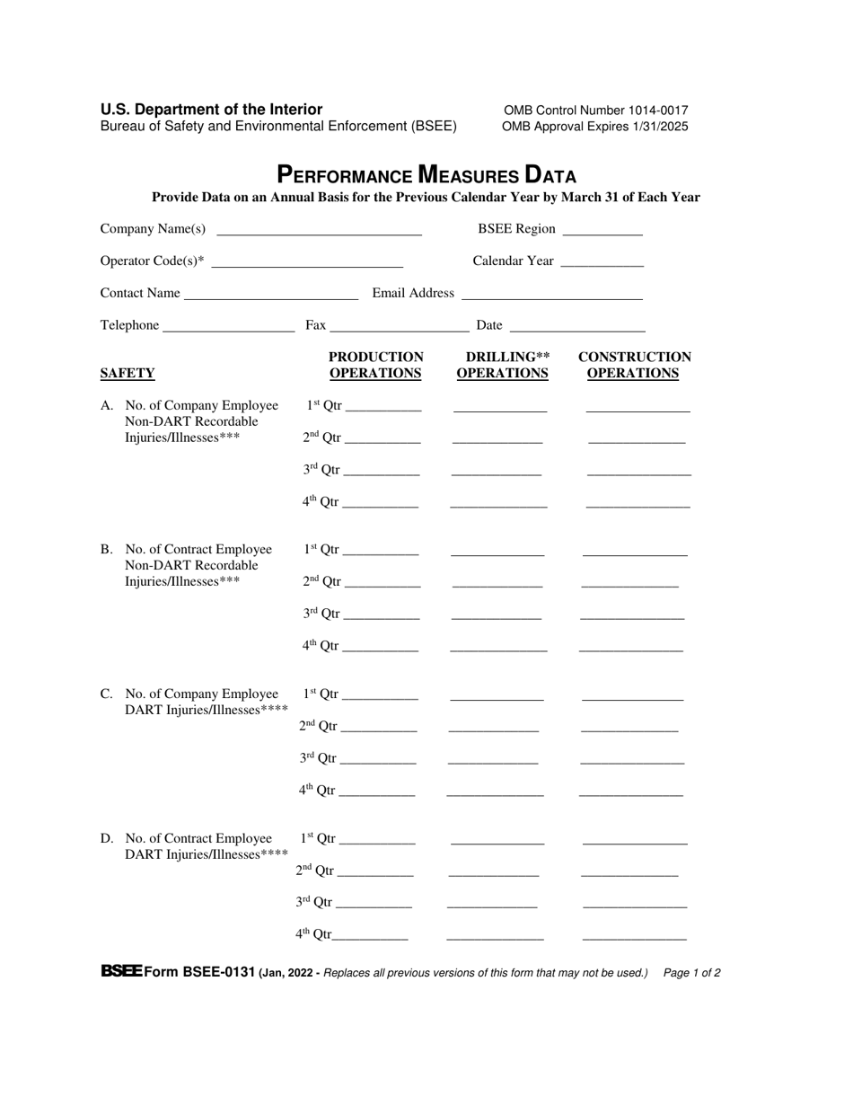 Form BSEE-0131 - Fill Out, Sign Online and Download Printable PDF ...