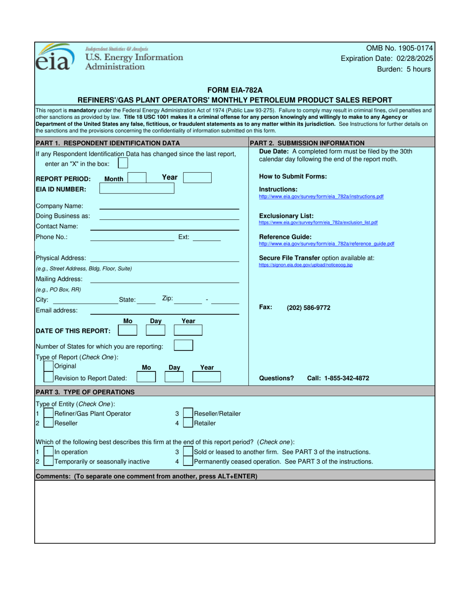 Form EIA-782A - Fill Out, Sign Online and Download Printable PDF ...