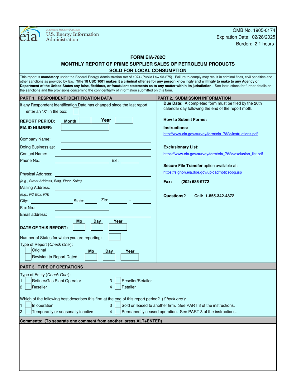 Form EIA-782C - Fill Out, Sign Online and Download Printable PDF ...