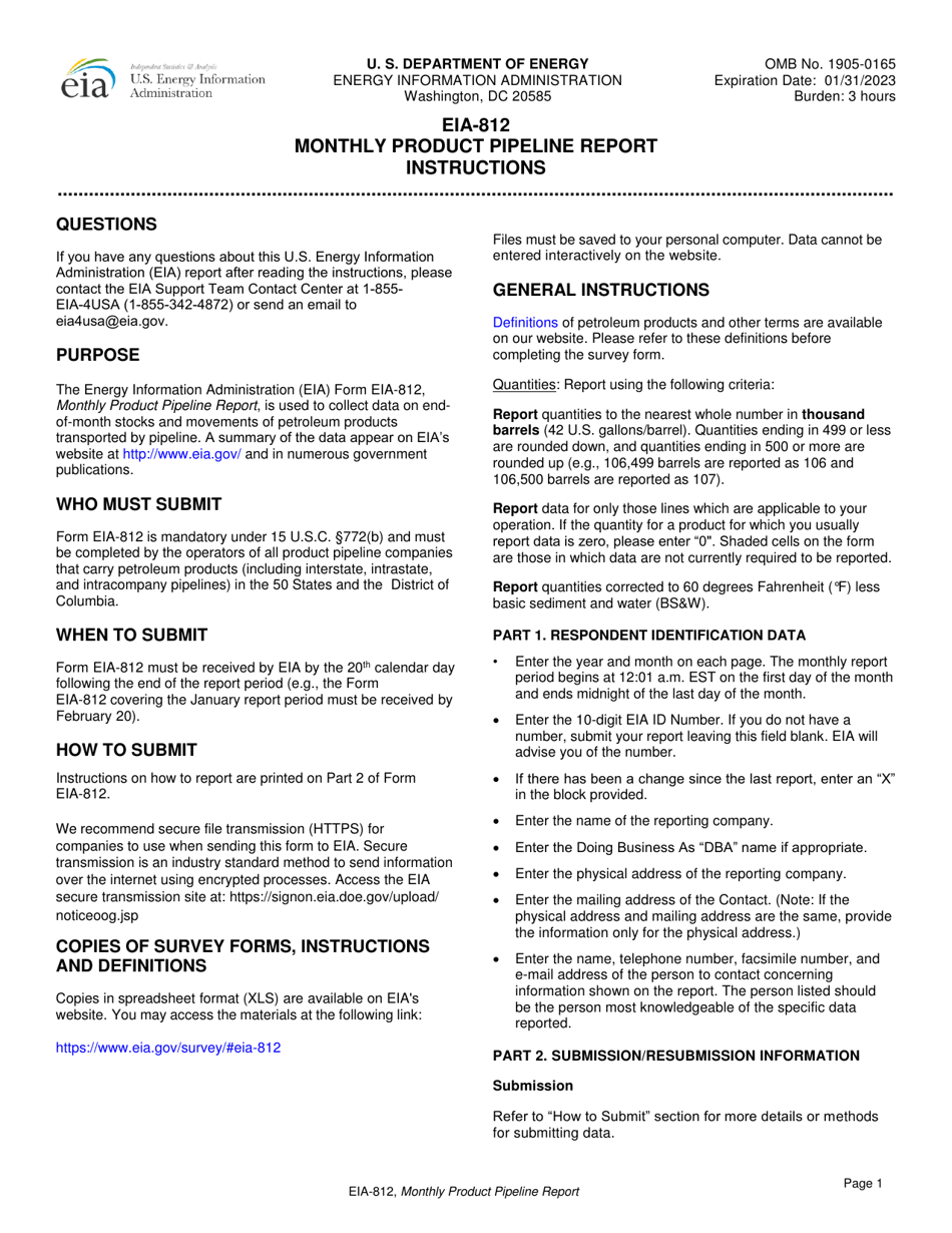 Download Instructions for Form EIA-812 Monthly Product Pipeline Report ...