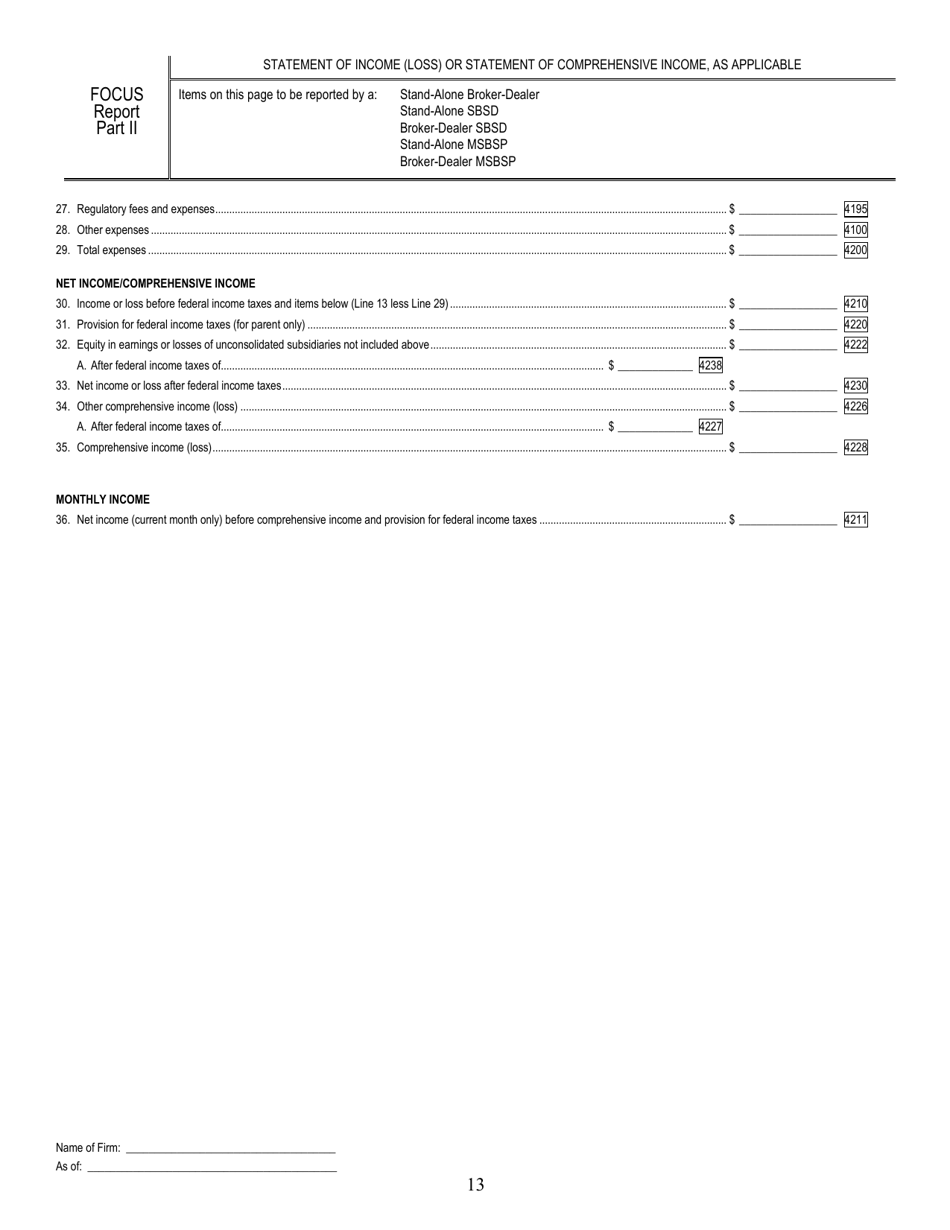 Sec Form 1695 (x-17a-5) Part Ii - Fill Out, Sign Online And Download