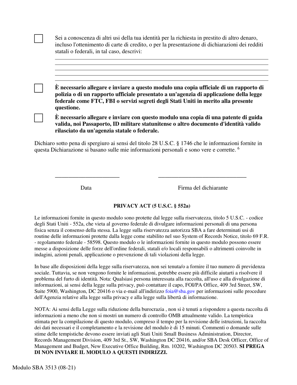 SBA Form 3513 - Fill Out, Sign Online and Download Printable PDF ... SBA Form 3513 - Fill Out, Sign Online and Download Printable PDF ...