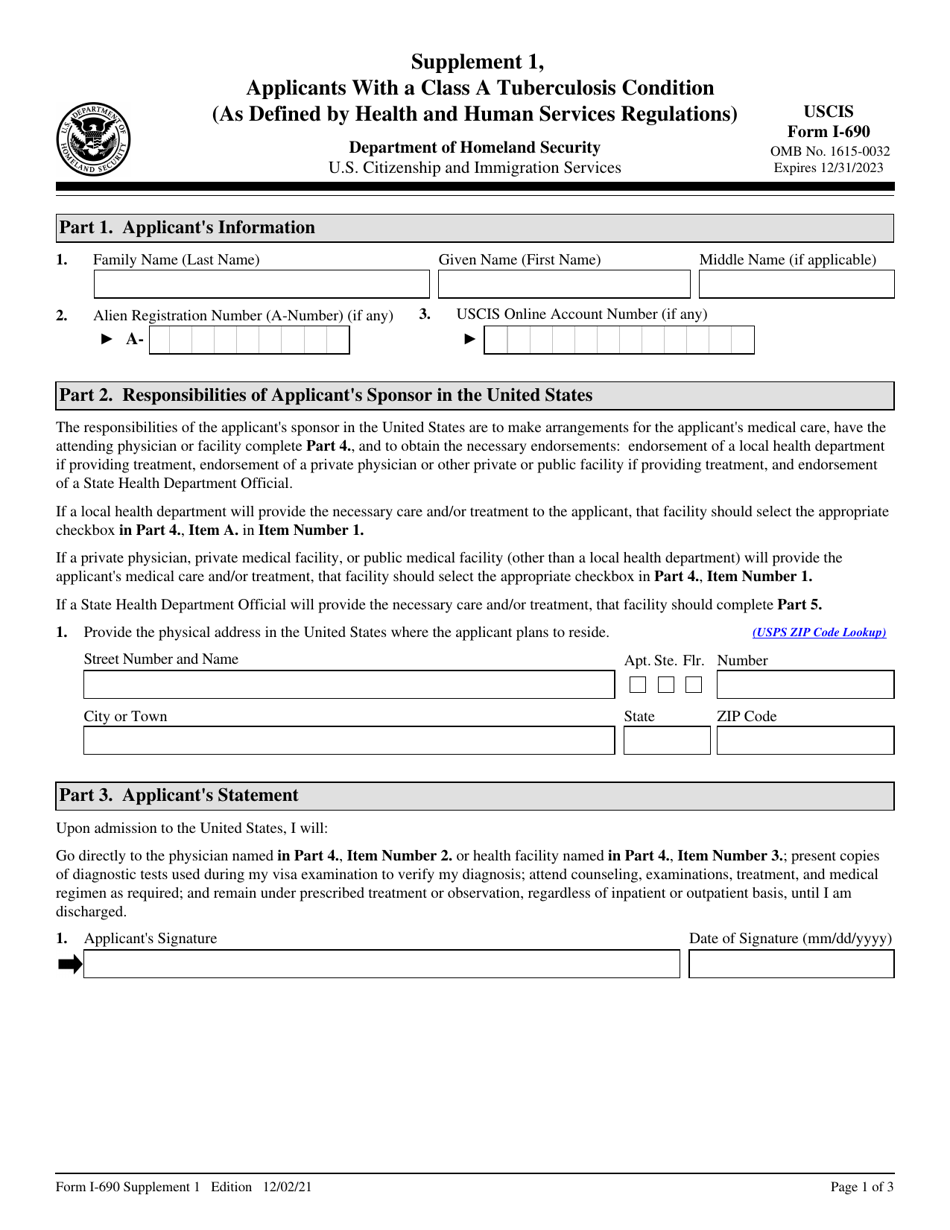 USCIS Form I-690 Supplement 1 - Fill Out, Sign Online and Download ...