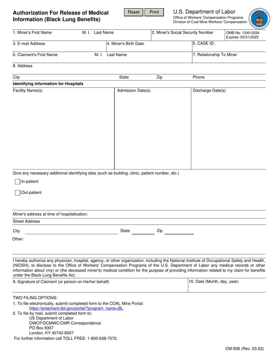 Form CM-936 - Fill Out, Sign Online and Download Fillable PDF ...