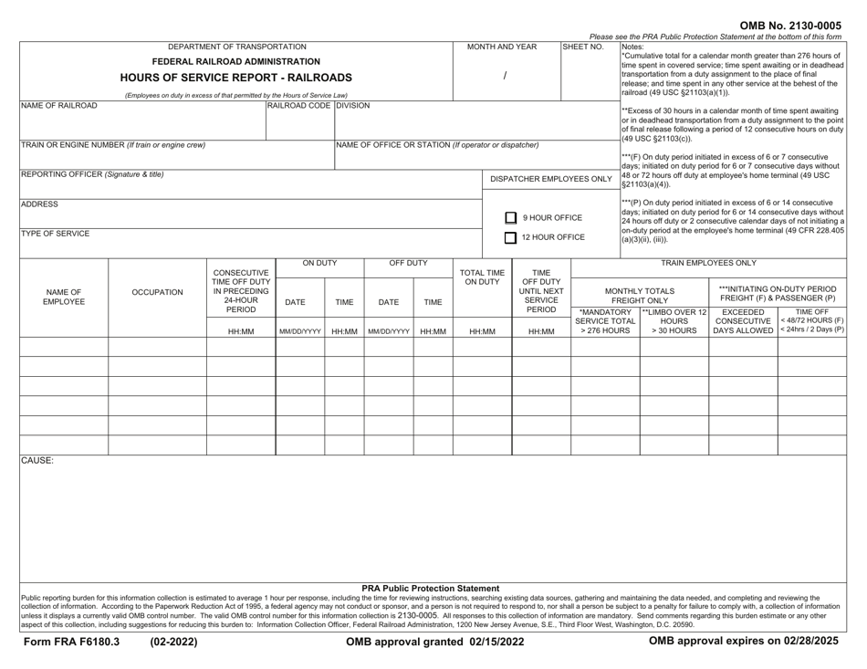 FRA Form 6180.3 - Fill Out, Sign Online and Download Fillable PDF ...