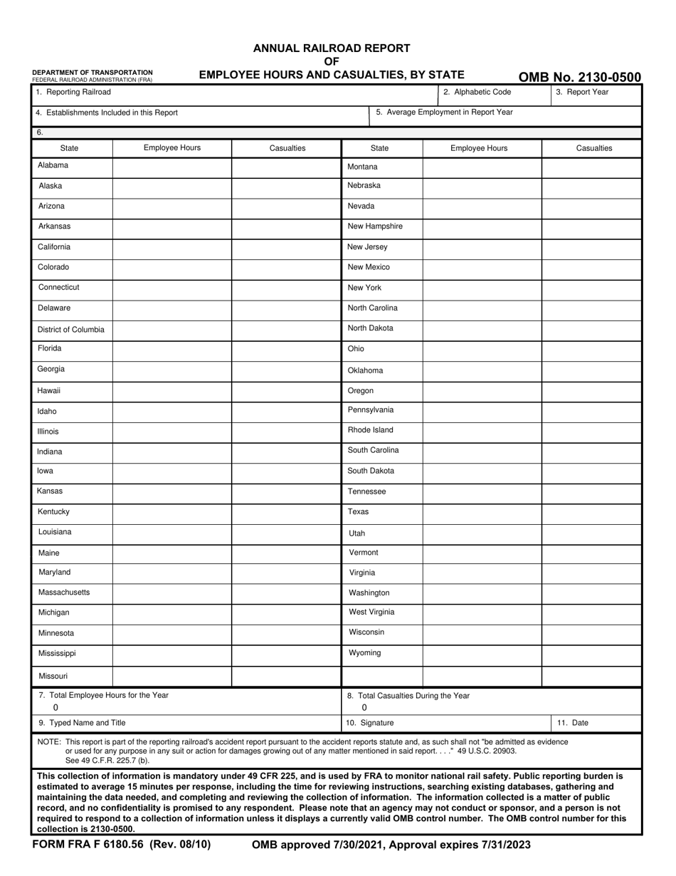 FRA Form 6180.56 - Fill Out, Sign Online and Download Fillable PDF ...
