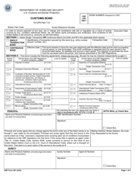CBP Form 301 Download Fillable PDF or Fill Online Customs Bond ...