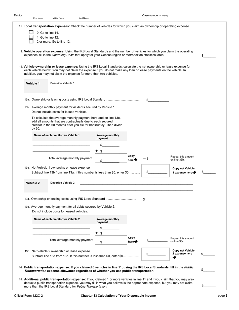 Official Form 122C-2 Download Fillable PDF or Fill Online Chapter 13 ...