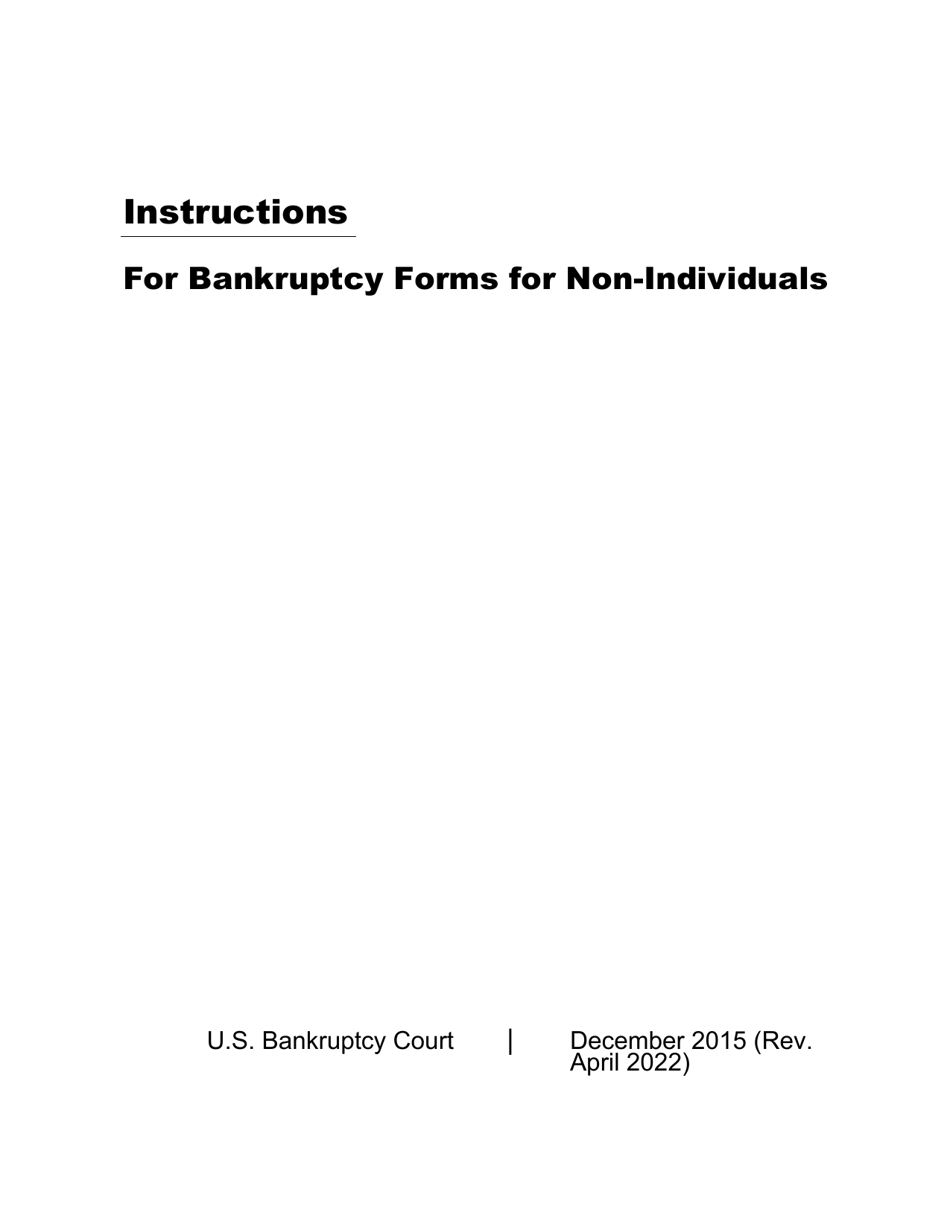 Download Instructions for Bankruptcy Forms for Non-individuals PDF ...
