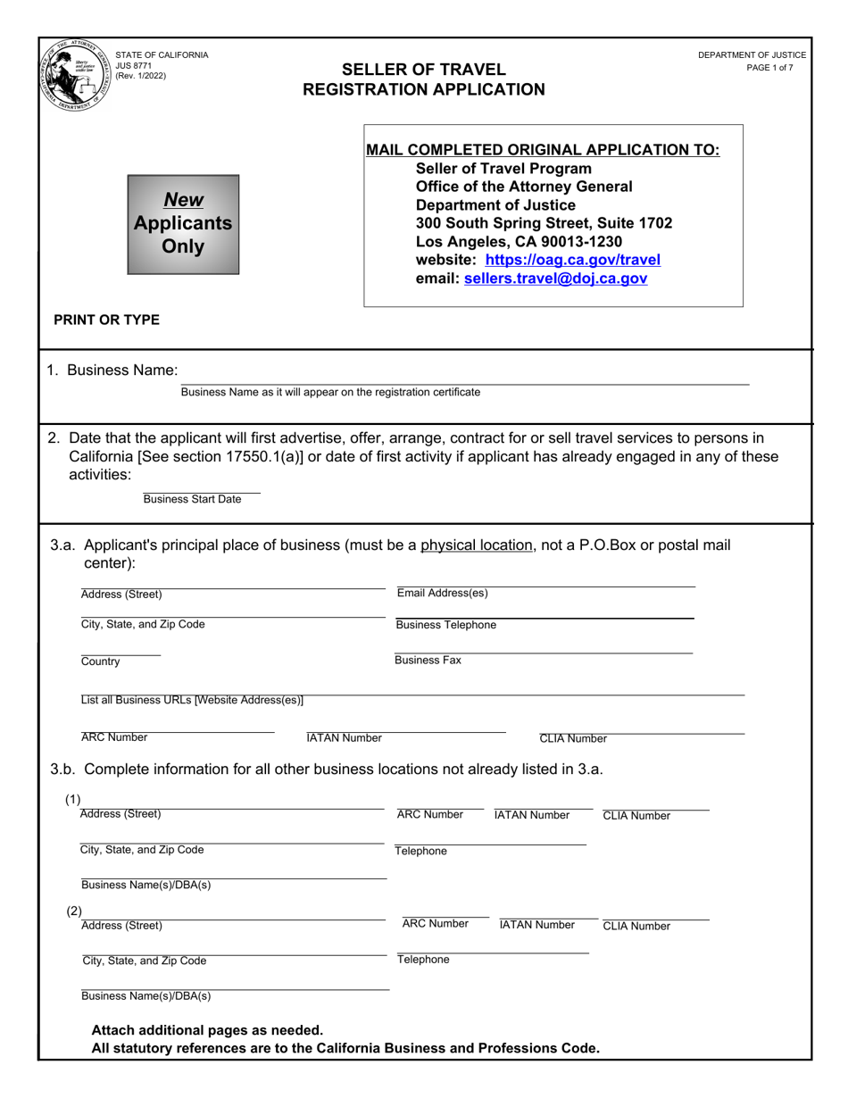 Form JUS8871 - Fill Out, Sign Online and Download Fillable PDF ...