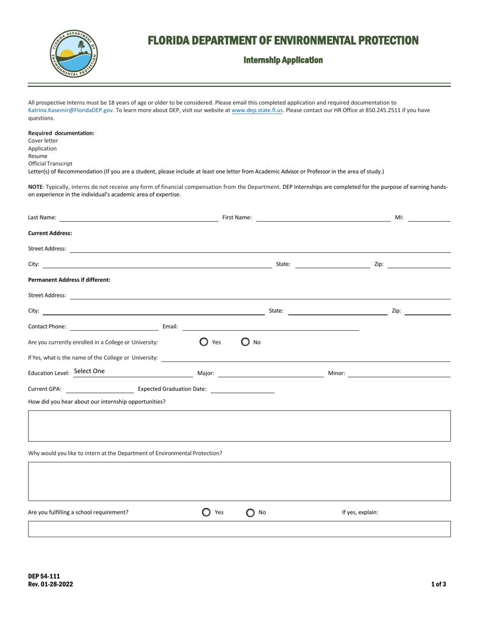 Form DEP54-111 - Fill Out, Sign Online and Download Printable PDF ...