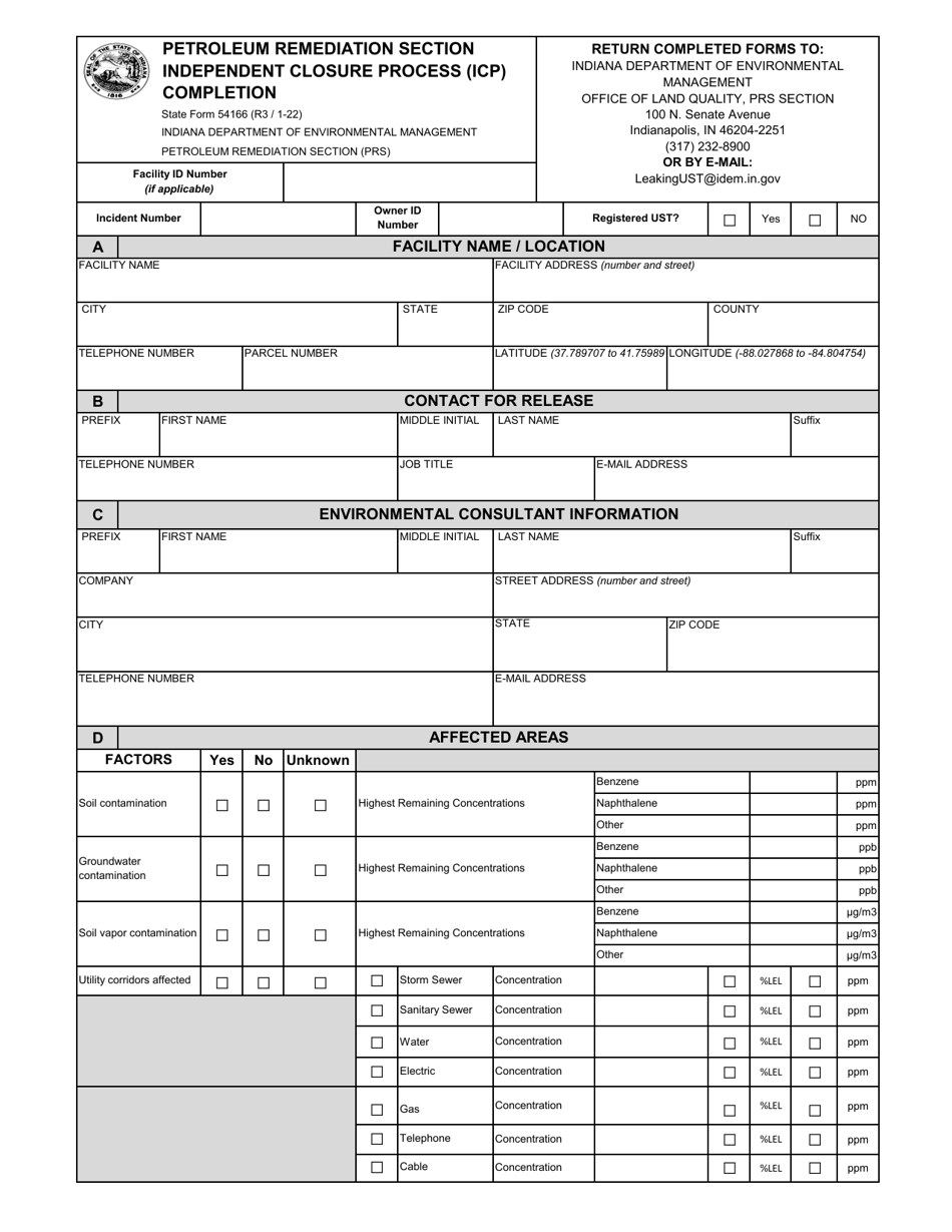 State Form 54166 Download Fillable PDF or Fill Online Petroleum ...