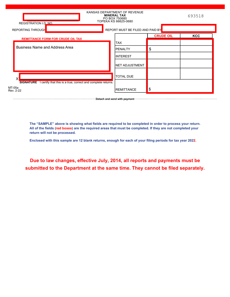 Form MT-05A - 2022 - Fill Out, Sign Online and Download Fillable PDF ...