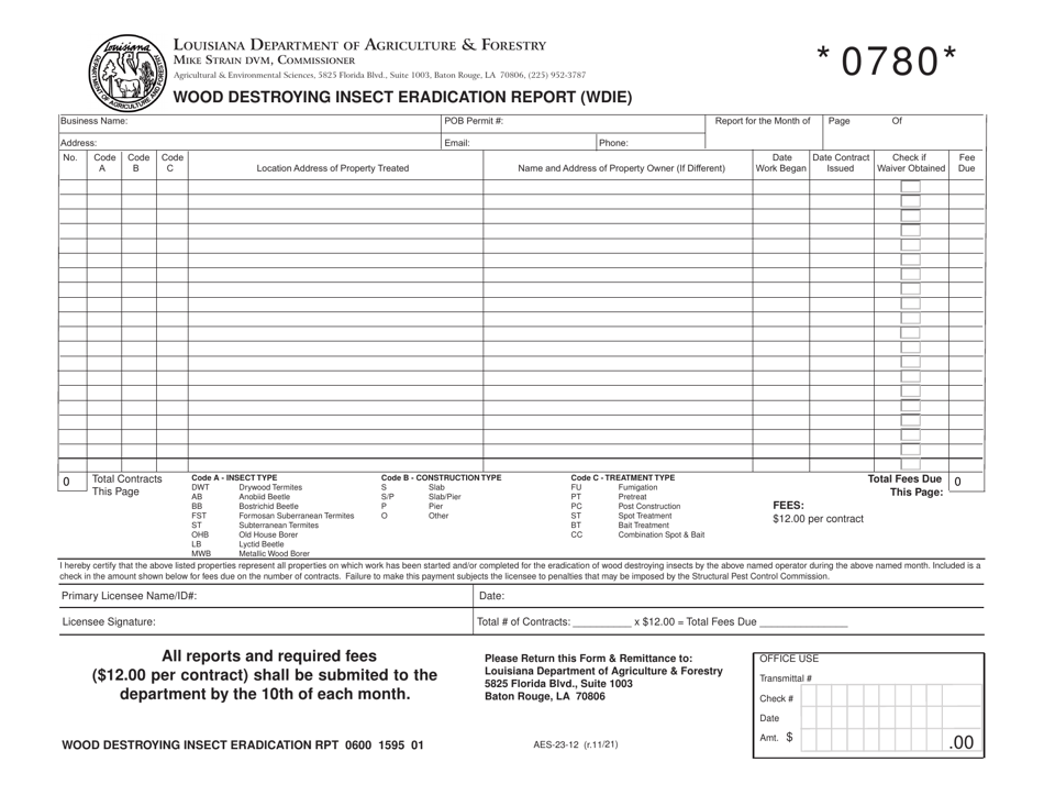 Form AES-23-12 - Fill Out, Sign Online and Download Fillable PDF ...