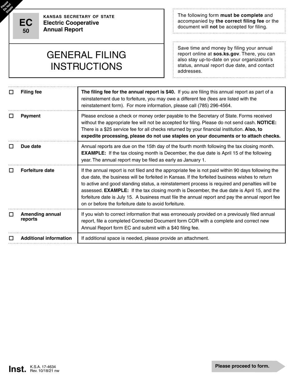 Form EC50 Download Fillable PDF or Fill Online Electric Cooperative ...