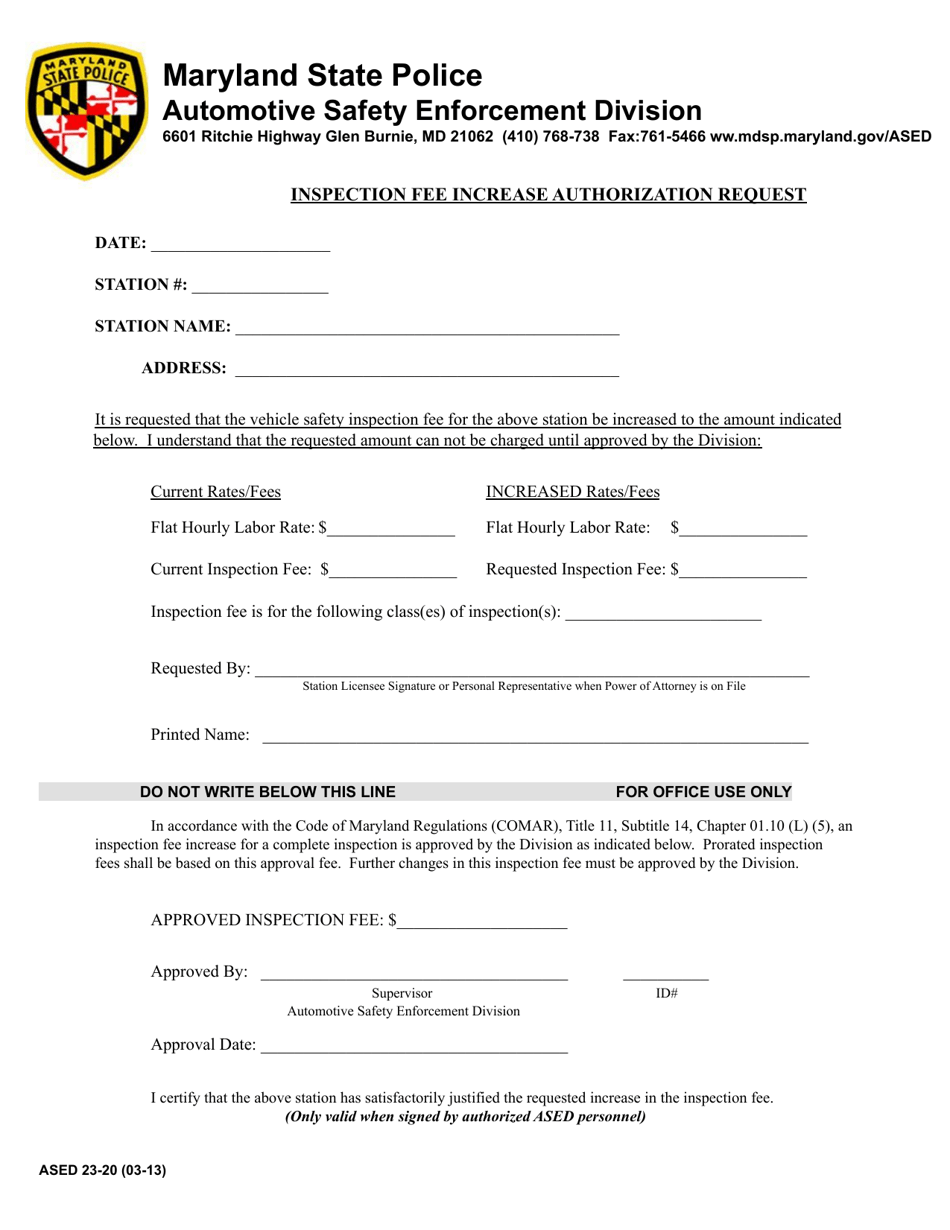 Form ASED23-20 - Fill Out, Sign Online and Download Printable PDF ...