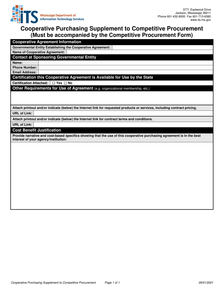 Mississippi Cooperative Purchasing Supplement to Competitive ...