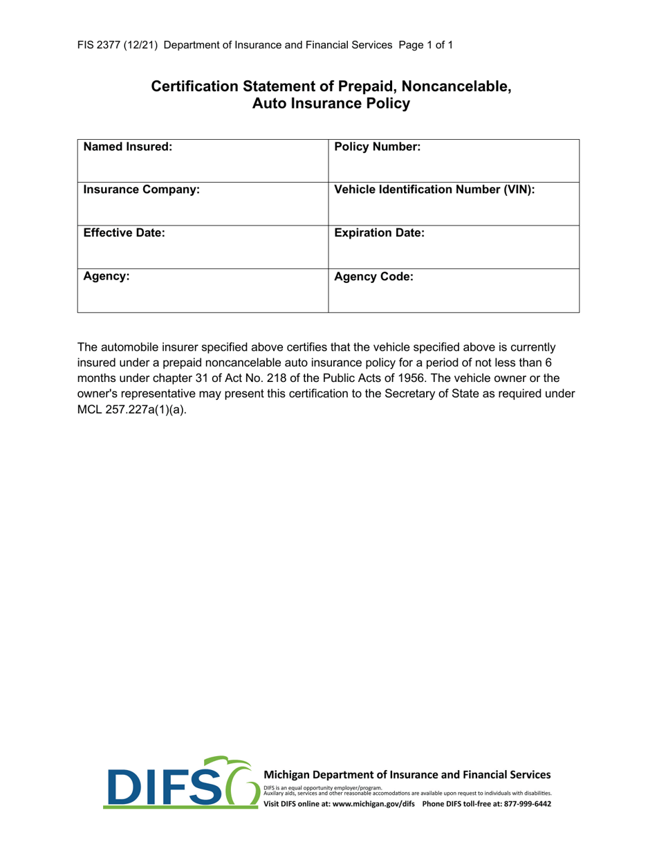 Form FIS2377 - Fill Out, Sign Online and Download Fillable PDF ...