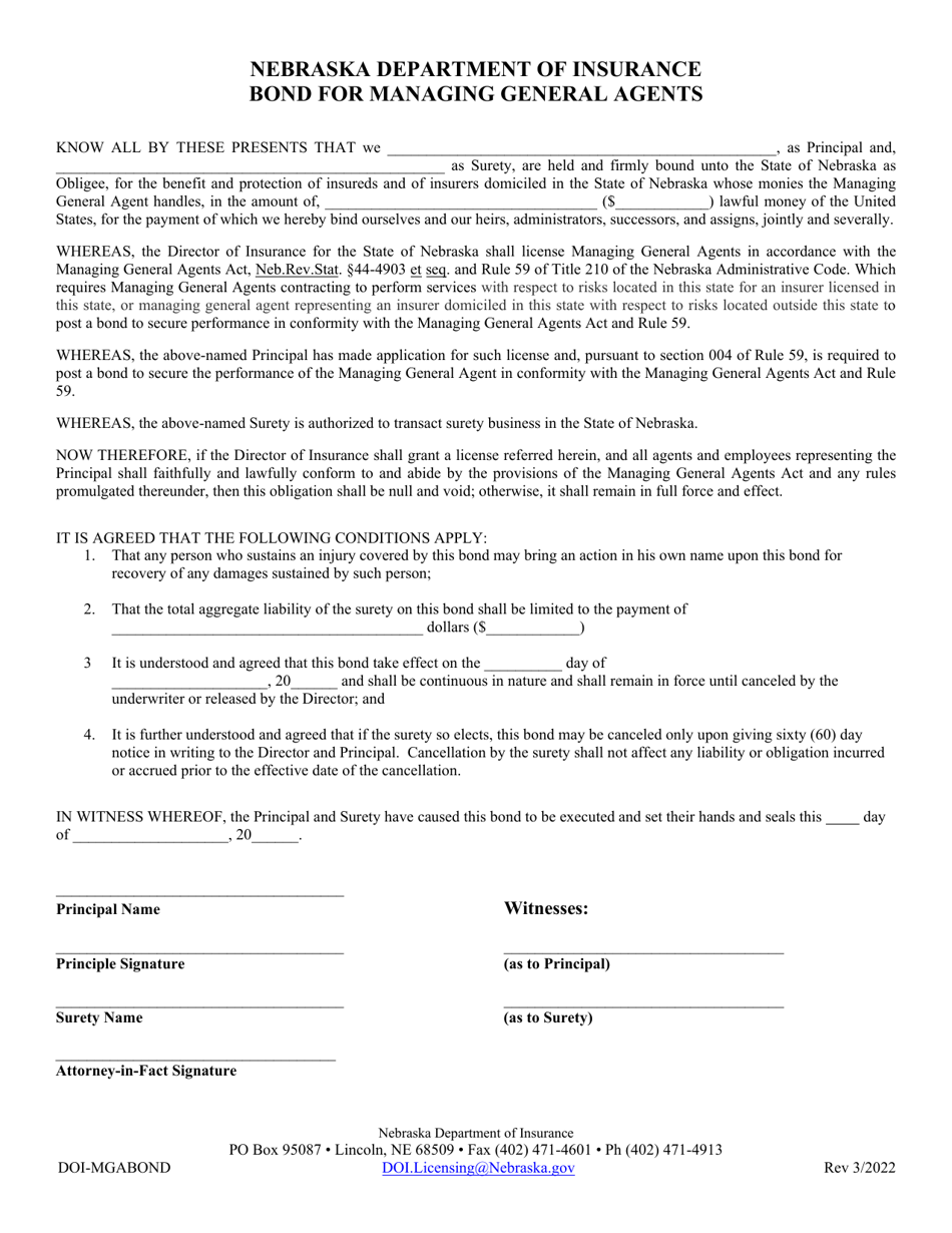 Form DOI-MGABOND - Fill Out, Sign Online and Download Fillable PDF ...