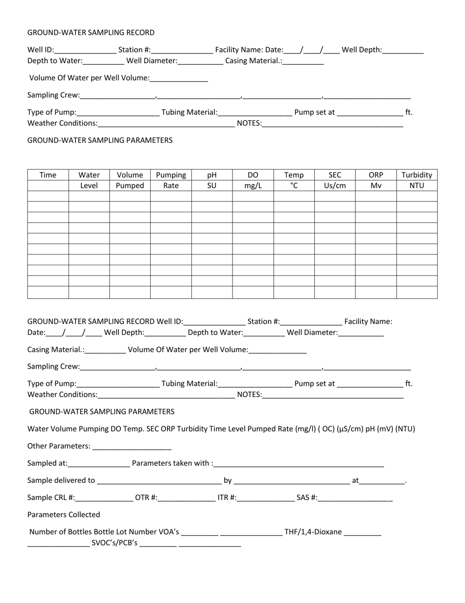 Montana Ground-Water Sampling Record - Fill Out, Sign Online and ...