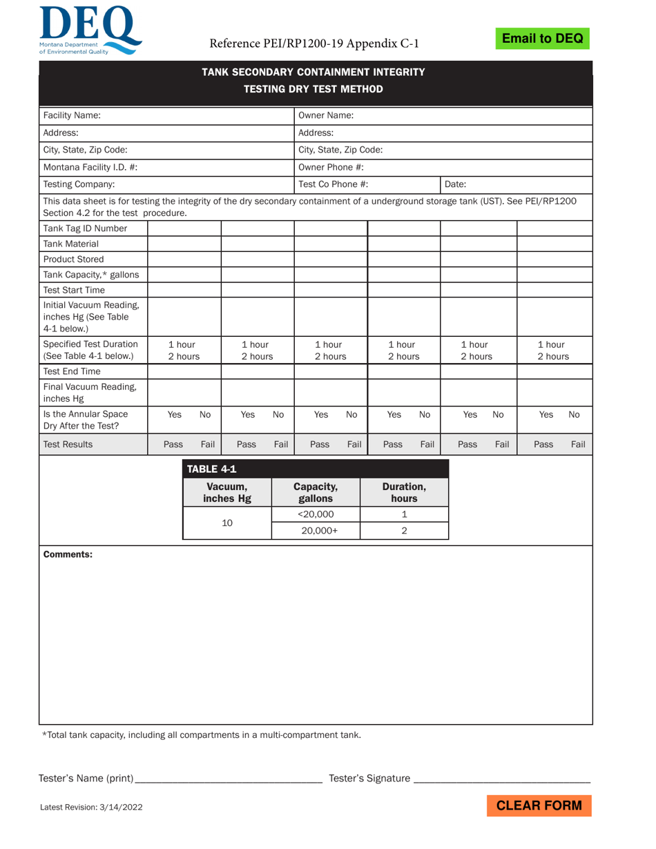 Appendix C-1 Download Fillable PDF or Fill Online Tank Secondary ...