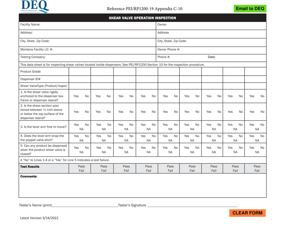Appendix C-10 Download Fillable PDF or Fill Online Shear Valve ...