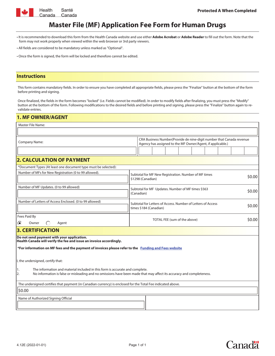Form 4.12E - Fill Out, Sign Online and Download Fillable PDF, Canada ...