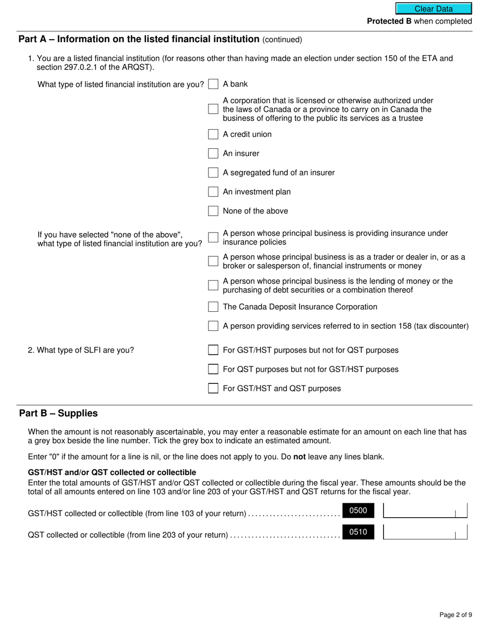 Form RC7291 Download Fillable PDF or Fill Online Gst/Hst and Qst Annual ...