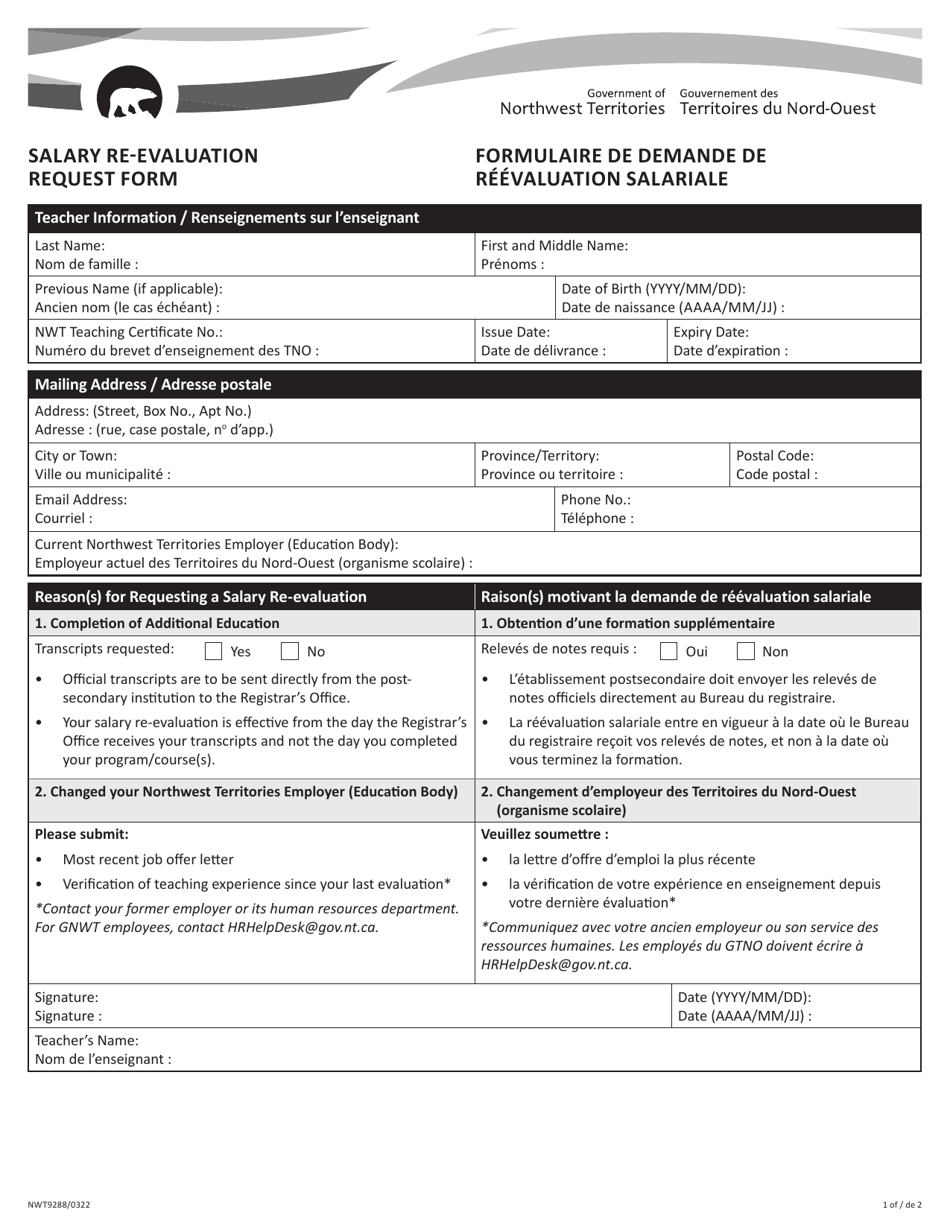 Form NWT9288 - Fill Out, Sign Online and Download Fillable PDF ...