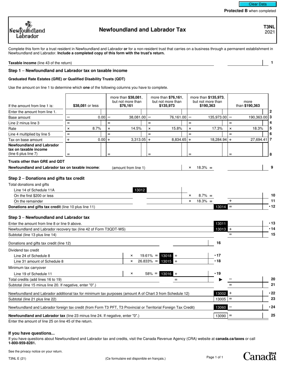 Form T3NL - 2021 - Fill Out, Sign Online and Download Fillable PDF ...