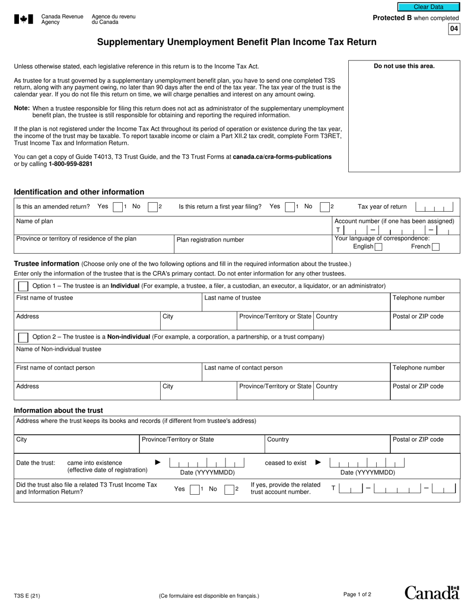 Form T3S - Fill Out, Sign Online and Download Fillable PDF, Canada | Templateroller