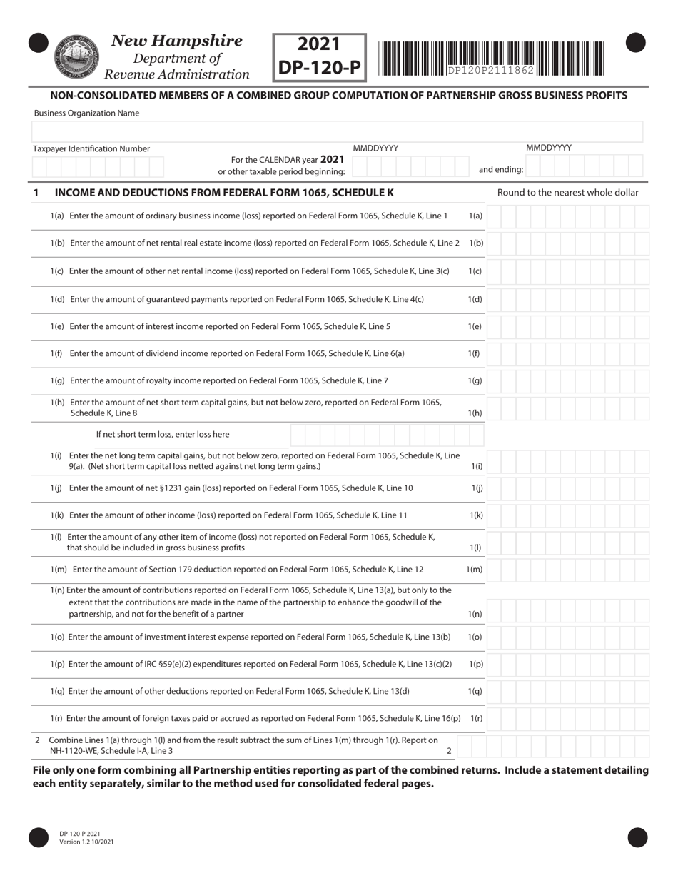Form DP-120-P - 2021 - Fill Out, Sign Online and Download Fillable PDF ...