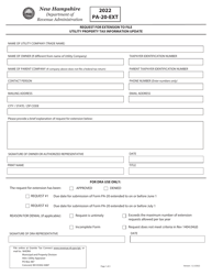 Form PA-20-EXT - 2022 - Fill Out, Sign Online and Download Fillable PDF, New Hampshire ...
