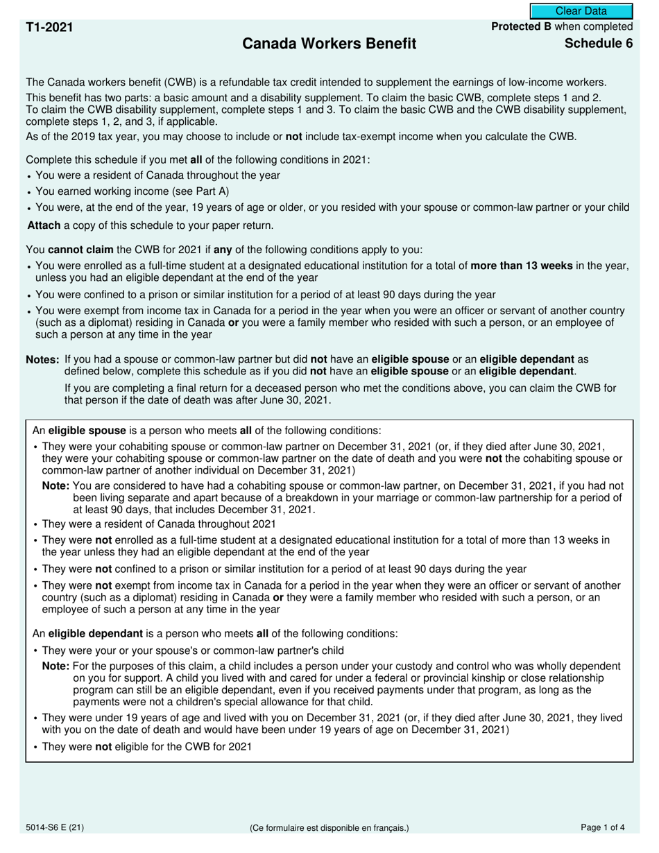 Form 5014-S6 Schedule 6 - 2021 - Fill Out, Sign Online and Download ...