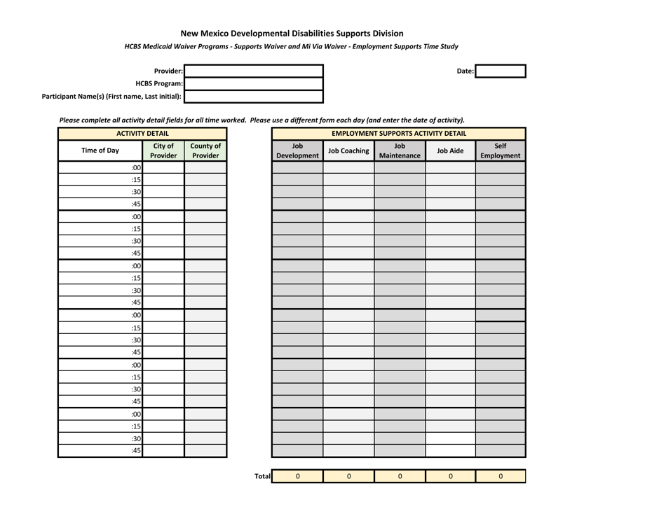 New Mexico Supports Waiver and Mi via Waiver - Employment Supports Time ...