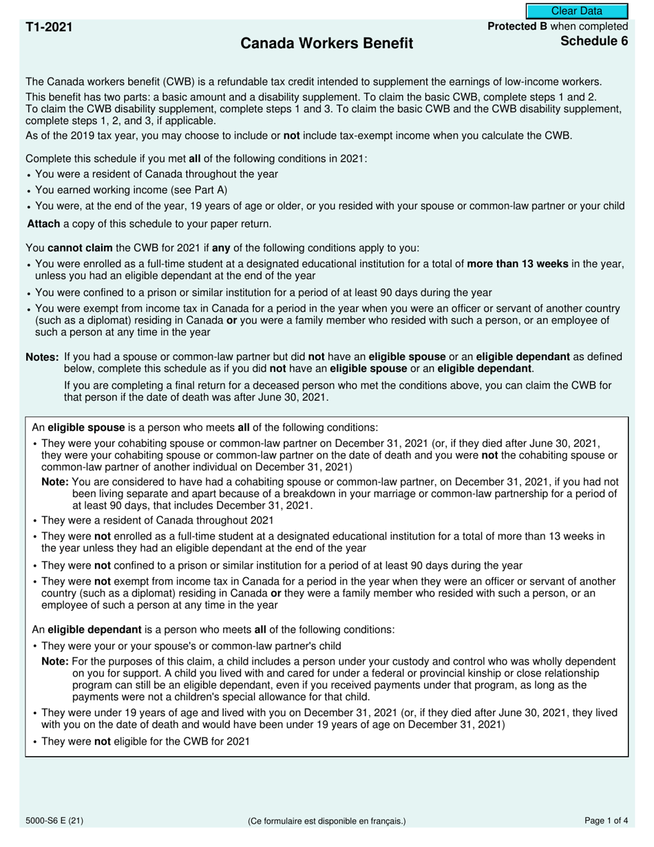 Form 5000-S6 Schedule 6 - 2021 - Fill Out, Sign Online and Download ...