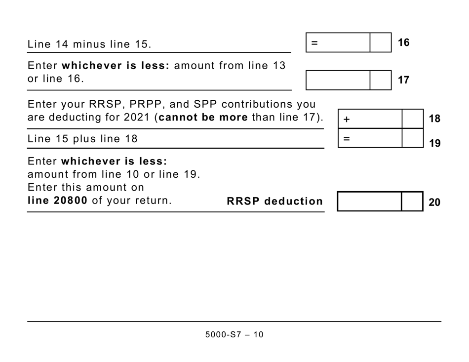 Form 5000-S7 Schedule 7 - 2021 - Fill Out, Sign Online and Download Printable PDF, Canada ...