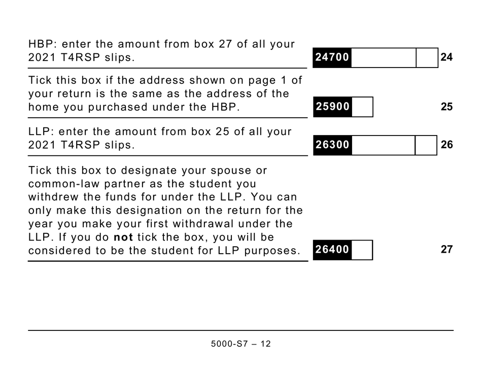 Form 5000-S7 Schedule 7 - 2021 - Fill Out, Sign Online and Download Printable PDF, Canada ...