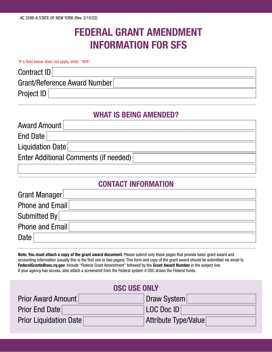 Form AC3286-A - Fill Out, Sign Online and Download Fillable PDF, New ...