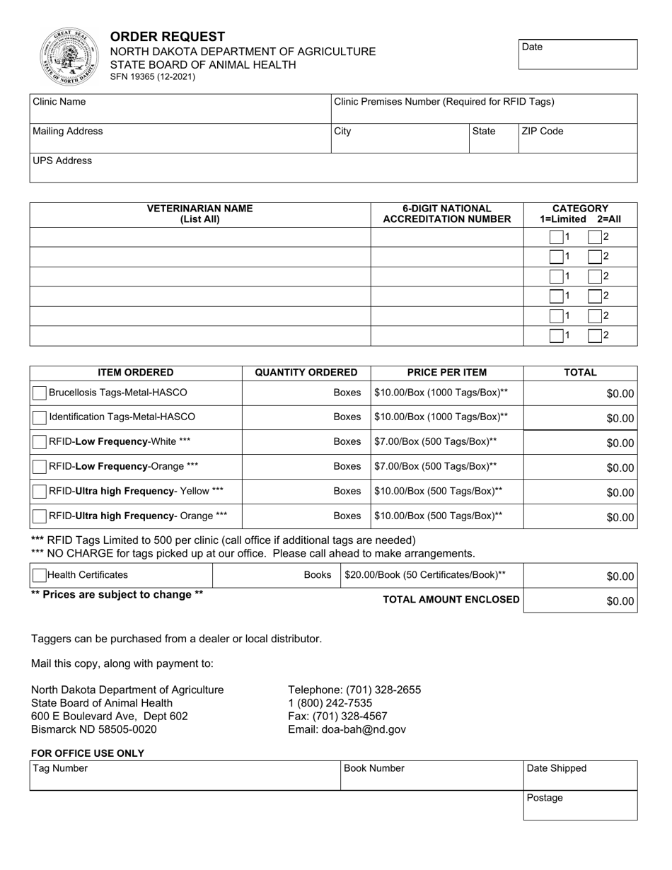 Form SFN19365 - Fill Out, Sign Online and Download Fillable PDF, North ...