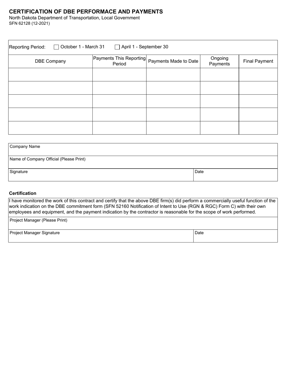 Form SFN62128 - Fill Out, Sign Online and Download Fillable PDF, North ...